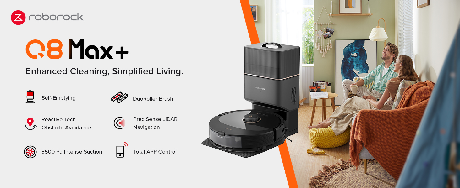 Robotski sesalnik s samopraznilno postajo Roborock Q8 Max+ bel | A1 ...